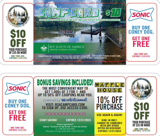 Camp Cards - Greater Alabama Council